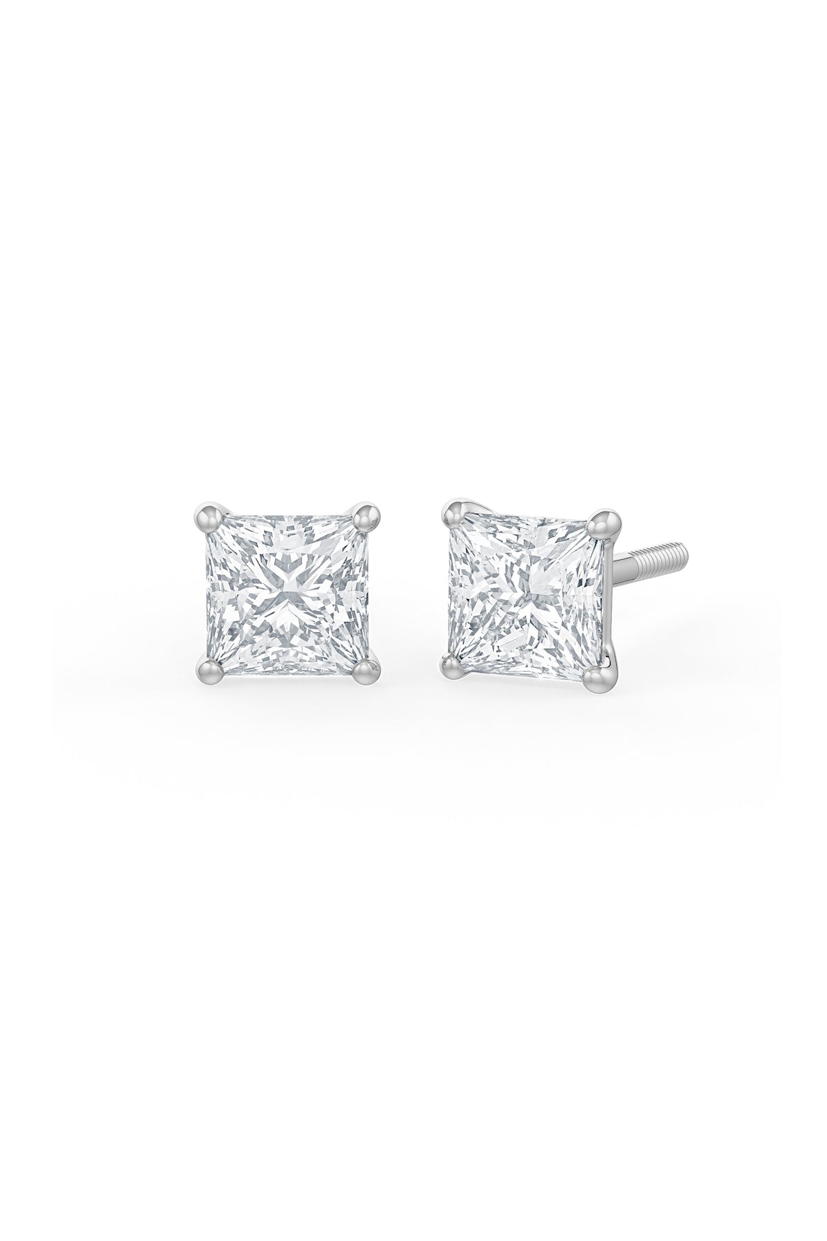 Buy Oval Square Shaped Solitaire Stud Earrings